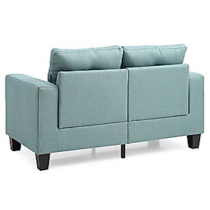 Glory Furniture Newbury Living Room Furniture, 36" H x 58" W x 32" D, Teal
