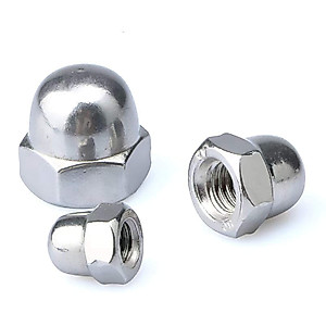 M12-1.75 Metric Acorn Cap Nuts Dome Head Nuts, 304 Stainless Steel 18-8, Plain Finish,Hex Acorn Cap,Nuts Decorative Nut Caps (12 Pcs)