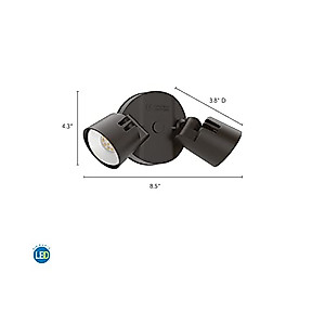 Lithonia Lighting HGX LED 2RH 40K 120 DDB M2 HomeGuard Security Flood Lights 2750 Lumens, 2-Light, No Sensor, Dark Bronze