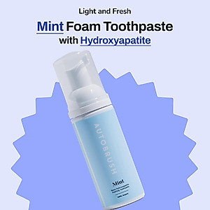 autobrush Original Mint Flavor Fluoride-Free Foaming Toothpaste for Adults, Whitening & Deep Cleaning, Travel Friendly, Anti-Cavity, Foam Toothpaste (3 Pack)