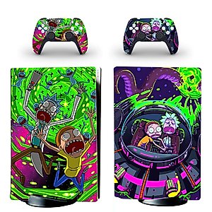 GaeErFut Anime P-S5/Play-station Protectors Skins Cover,P-S5/Play-Station Digital Edition Console Controller Skins Cover Protectors,Bubble-Free Stickers Protectors Accessories for P-S5