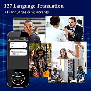 Language Translator Device Portable Real-time Voice Translation in 127 Different Languages and Accents, Support Instant Offline/WiFi/Hotspot Accuracy Image Interpreter Translation