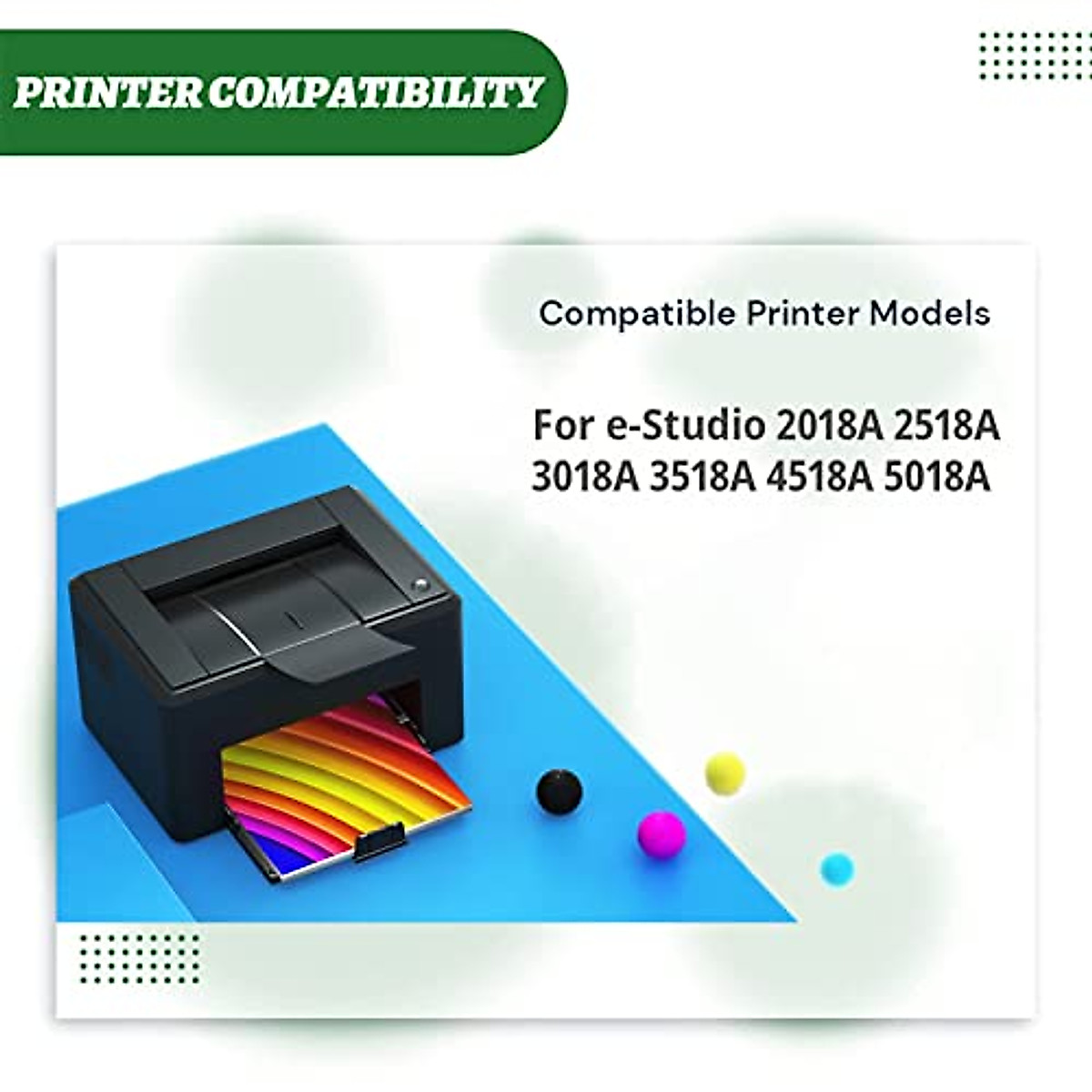ZLOR Compatible High Yield T5018U T-5018U Toner Cartridge Replacement Use for Toshiba E-Studio 2018A 2518A 3018A 3518A 4518A 5018A Printer 3pack