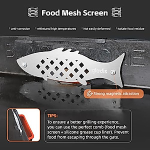 Grease Cup Liners for Blackstone Griddle, Gladis 2 Pack Silicone Drip Pans Liners [Foldable & Reusable] for Gate/Catcher/Trap, Black Stone Grilling Accessories Kit fit for 36 28 22 17 Inch Grill