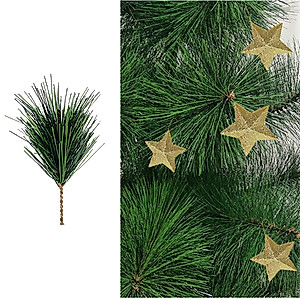 Jylucky 65 PCS Artificial Pine Needles Branches, Small Pine Twigs Greenery Plants Pine Leaves Needle for DIY Garland Wreath Christmas Thanksgiving Wedding Home Garden Decoration
