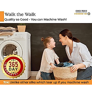 100% Mulberry Silk Pillowcase for Hair and Skin Health, Hidden Zipper, 22 Momme, Both Sides Smooth, Breathable and Natural, Machine Washable, Sleep Mantra (King, Pure White)