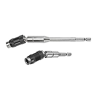 Saipe 2pcs Pivot Drill Bit Holder Set 1/4" Hex Pivoting Bit Tip Holder Quick Release Magnetic Screwdriver Bit Holder Screw Drill Tip Extension Rod for Tight Spaces or Corners, 88mm and 145mm Length