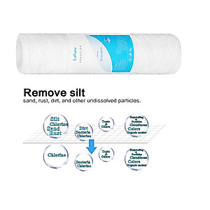 Lafiucy 20 Micron 10" x 2.5" String Wound Sediment Water Filter Cartridge,5 Pack,Whole House Sediment Filtration, Universal Replacement for Most 10 inch RO Unit
