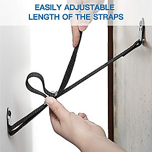 PERLESMITH TV Anti-tip Straps & Floating Wall Mounted Shelf AV Mount Shelf
