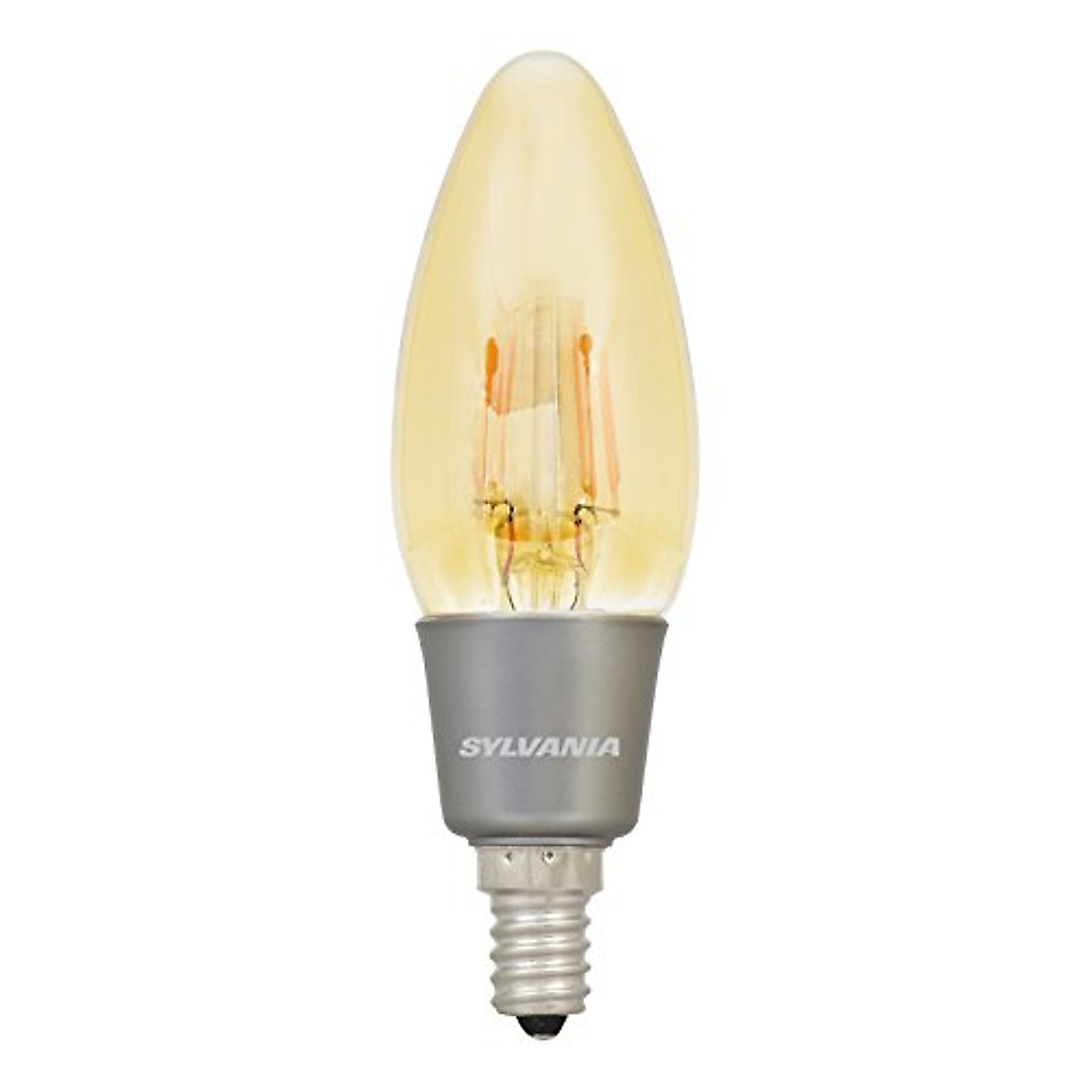 LEDVANCE 79538 Sylvania Ultra LED B10 Vintage Light Bulb-40W Equivalent-2200K-Candelabra Base-Blunt Tip, Warm White-2200K