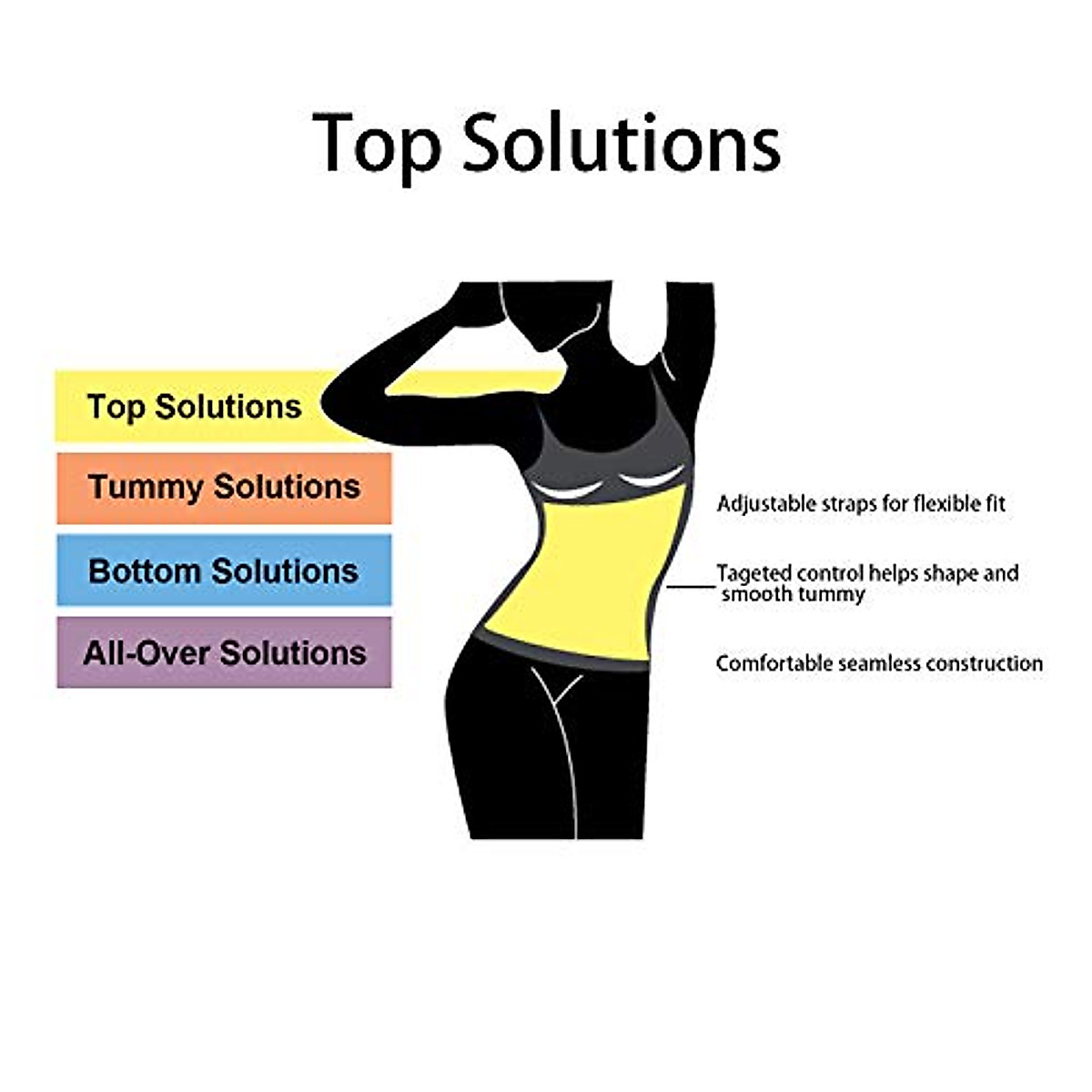 BANG BANG Women's Shapewear Tank Tops with Adjustable Straps White M