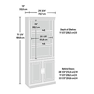 Sauder Heritage Hill 4 tier Library With Doors - Classic Cherry finish