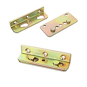 CYEAH 12PCS Bed Rail Brackets Heavy Duty Non-Mortise Wooden Bed Rail Fittings, Rust Proof Bed Frame Hardware Brackets for Connecting to Wood, Headboards and Foot-Boards