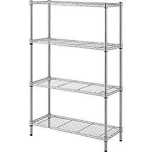 Lorell Light-Duty Wire Shelving Storage Rack, 54" x 36" x 14", Silver