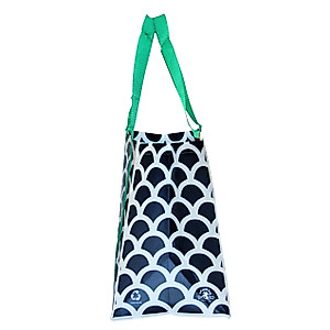 the buti-bag company Extra Large Reusable Shopping Bags Stay Open Premium Wipe Clean (2, Navy Green)