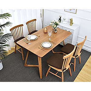 COSNUOSA Kitchen Chair Cushions Dining Chair Cushions with Ties Non Slip Kitchen Dining Chair Pads Seat Cushion Set 17 x 16 Inches Brown 4 Pcs