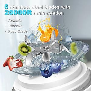 Portable Blender,Personal Size Blender for Shakes and Smoothies with 6 Blade Mini Blender 20 Oz for Kitchen,Home,Travel