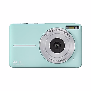 Digital Camera, Kids Camera FHD 1080P 4400 MegaPixels Vlogging Camera with 16X Digital Zoom, LCD Screen, Compact Portable Mini Cameras, Anti-Shake Proof Home Camerafor Kids, Teens, Students (Green)