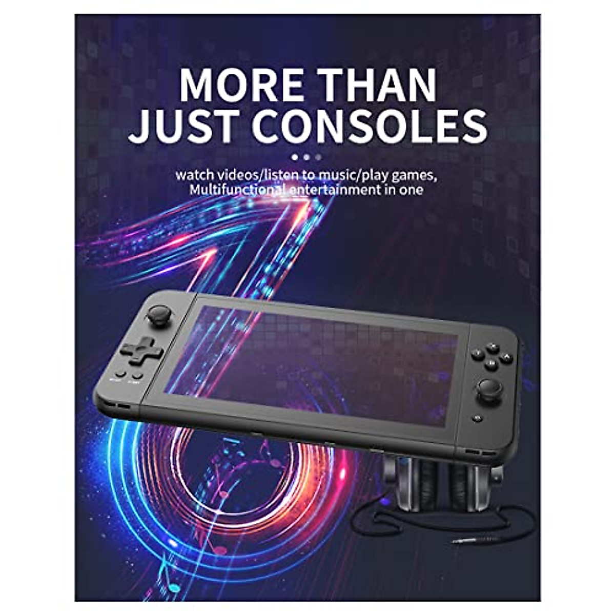 Powkiddy X70 Handheld Retro Game Console 32G 5,500+ Games, ATM7051 900 MHz, 7-Inch IPS Screen Portable Arcade Rechargeable Games Emulators for Kids and Adults (Black)