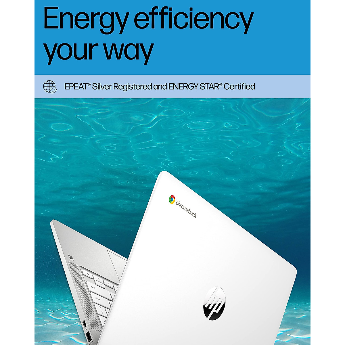 HP Chromebook 14 Laptop, Intel Celeron N4120, 4 GB RAM, 64 GB eMMC, 14" HD Display, Chrome OS, Thin & Portable, 4K Graphics, Long Battery Life, Snow White Keyboard (14a-na0210nr, 2022, Ceramic White)