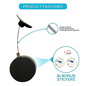 Remote Tether | Security Cable Lock for TV Remotes | tv remote holder | retractable wire remote | remote control holder | Lost Remote solution | Fire stick remote | apple tv remote | Never lose remote