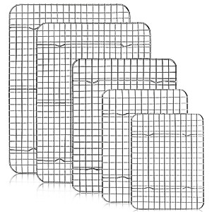 P&P CHEF Baking Rack Cooling Racks Set of 5, Stainless Steel Grid Cooking Roasting Rack for Home Kitchen Use, Oven & Dishwasher Safe, Healthy & Durable