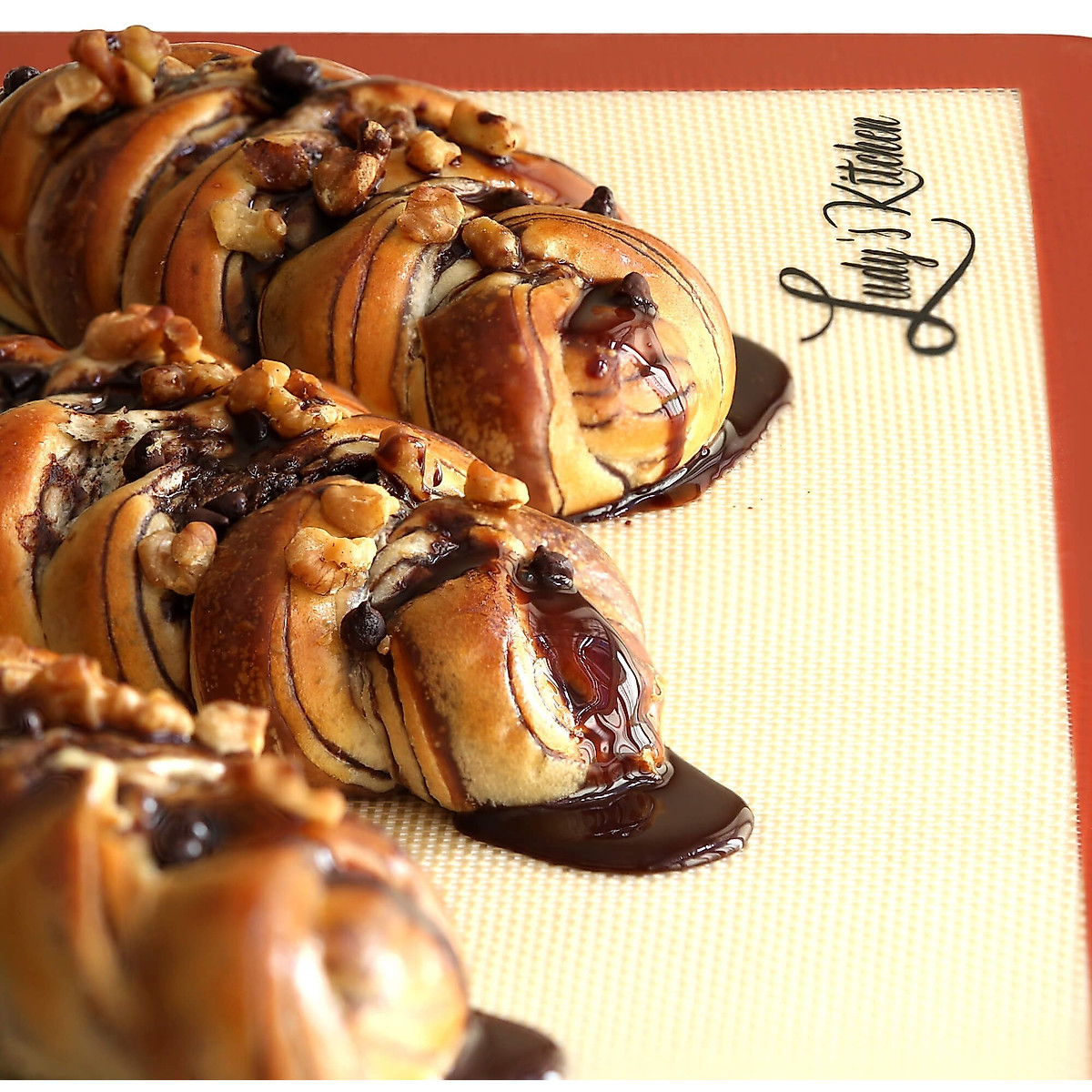 Silicone Baking Mat, 3-Pc Set by Ludy's Kitchen - Replaces Parchment Paper - Professional Grade Bakeware - Non-Stick, Durable, & Reusable Sheet Pan Liners - Great Gift Ideas