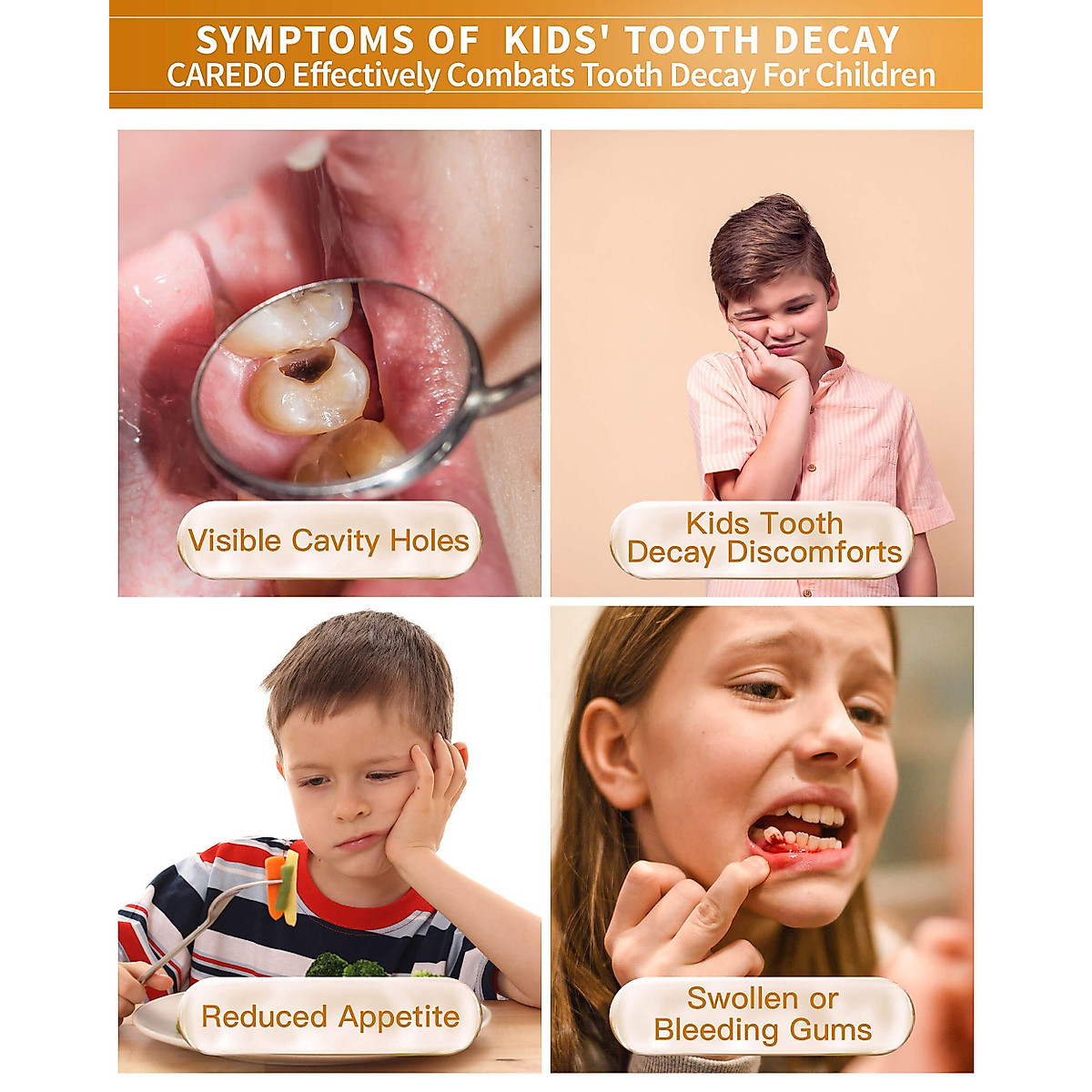 Kids Hydroxyapatite Toothpaste for Reversing Cavities, Fluoride-Free Home Cavity Repair, Safe Toddler & Baby Toothpaste for Enamel Repair, Tooth Decay Repair Remineralizing Treatment Fruity 1Tube