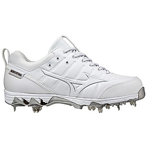 Mizuno womens 9-spike 9 Spike Swift 7 Low Metal Softball Cleat, White, 8.5 US