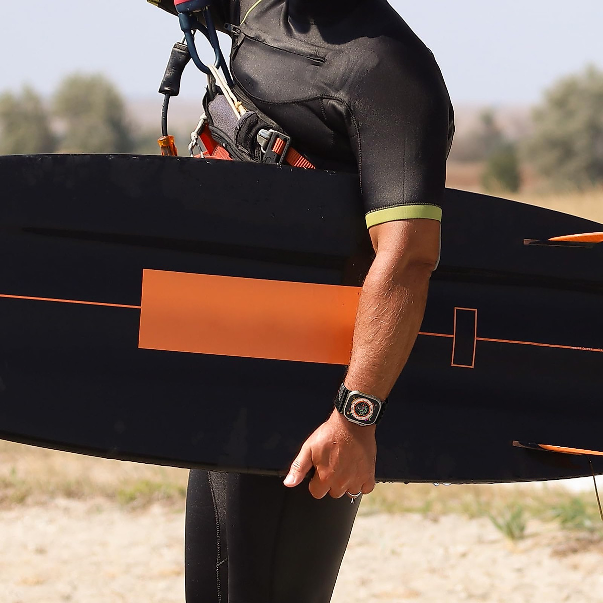 ULTIMAL Band Compatible with Apple Watch 49mm/45mm/44mm/42mm, Wide Loop Nylon Sports Strap, Hollow Out Breathable Design for iWatch Series 9/8/7 6/5/4/SE/SE2 3/2/1 Ultra 2/1 (49mm/45mm/44mm/42mm L,