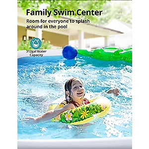 Inflatable Swimming Pool, 118" x72" x22" Family Blow up Swim Pools with Sun Shade,UV30+ Sun Shelter , Rectangular Lounging Pool for Backyard, Garden, Adults, for Age 3+