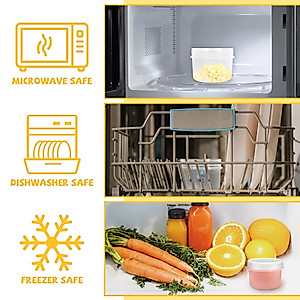 ISUSSER 10 Pack 4oz Reusable Small Plastic Containers with Screw Lids, Small Food Storage Freezer Containers, Deli Containers Stackable Food Storage Jars, Sauce Condiment Jars Lunch Box Accessories