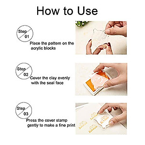 WeiMeet 6 Pieces Stamp Blocks Acrylic Clear Stamping Blocks Tools with Grid Lines for Scrapbooking Crafts Making