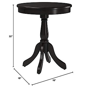 Powell Furniture Round Table, Black, 18"L x 18"W x 22"H