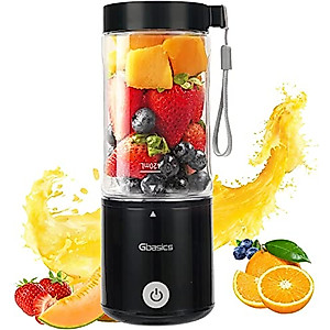Gbasics Portable Blender USB Rechargeable, Personal Size Blender for Shakes and Smoothies, Strong Cutting Power with Type-C and 6 Blades, 14.2 Oz Mini Juicer Cup for Sports, Travel Outdoors and Kitchen…