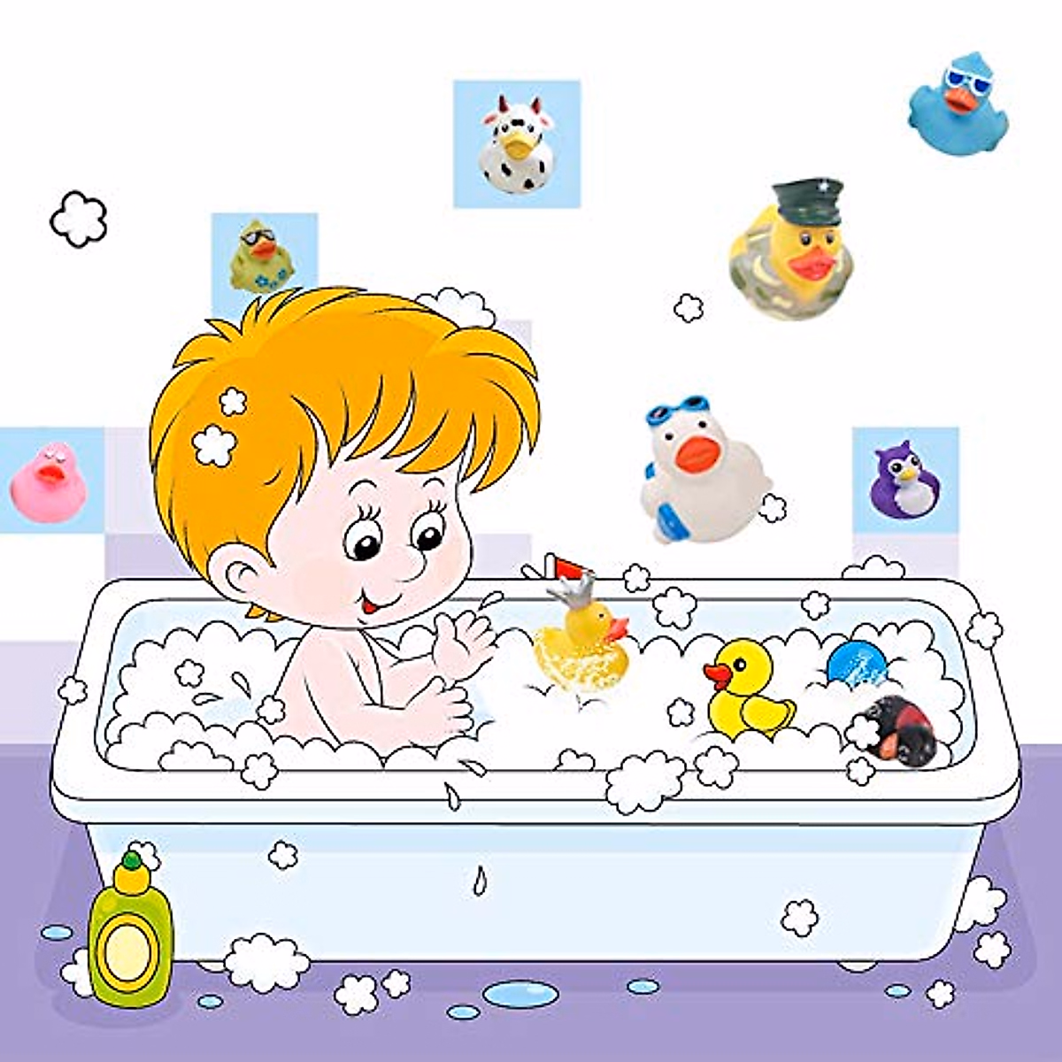 Fight Together 50 Pack Rubber Duck for Jeep Bath Toy Assortment - Bulk Floater Duck for Kids - Baby Showers Accessories - 50 Varieties, Upgrade