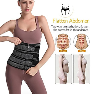 DDFS Workout Corset Sweat Waist Corset Trainer Wrap Seamless Sports Colombian Waist Trainer for Women Black 2XL