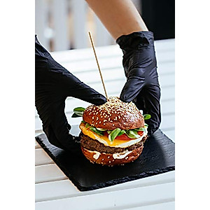 KingSeal UltraBlack-PRO Medium Nitrile Medical Grade Exam Gloves, Black, 5 MIL, Textured Fingertips - 1 Box of 100 Gloves