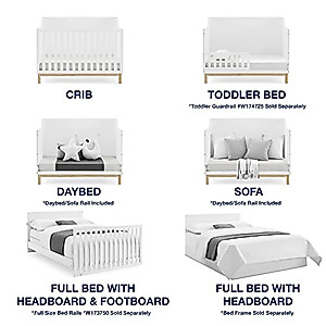 GAP babyGap Oxford 6-in-1 Convertible Crib - Greenguard Gold Certified, Bianca White/Natural