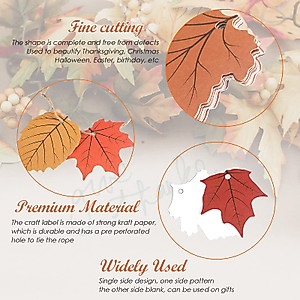 joycraft 120Pcs Fall Maple Gift Tags with String, 12 Style Fall Leaf Tags, One-Sided Printing, Fall Gift Hangtags for Thanksgiving, Gift Wrapping, DIY Crafts, Wedding, Holiday Party