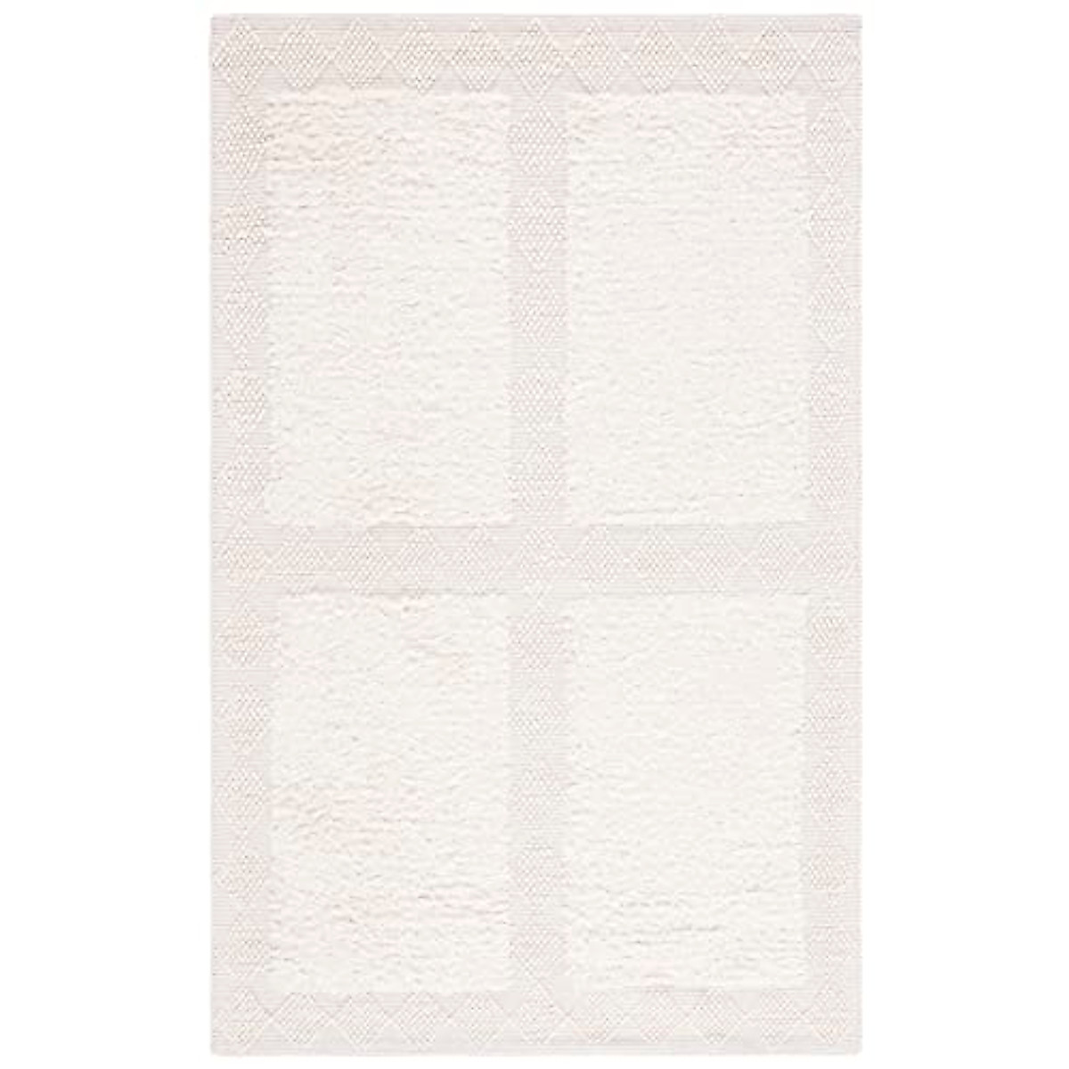 Safavieh Natura Collection 6' x 9' Ivory NAT722A Handmade Rustic Textured Wool Area Rug