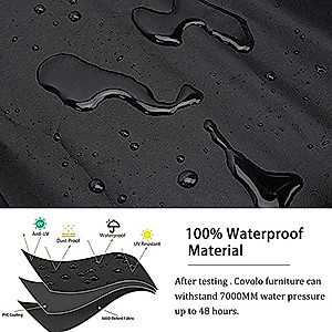 Covolo Patio Furniture Cover Table Chair Set Cover Fit for 4 Chair and 1 Table,Heavy Duty Outdoor Round Table Dining Set Cover Waterproof UV-Proof Dustproof(96Dx28H) (Grey)