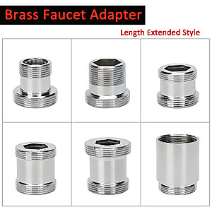 2pcs Brass Faucet Adapter, 22mm Male to 21mm Male NPT Thread, Tap Aerator Connector for Sink Faucet Aerator Water Purifier Adapter Aerator