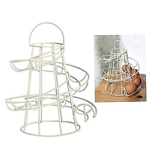 Egg Skelter Spiral Storage Rack Kitchen Spiraling Dispenser Holder for Countertop Egg Baskets