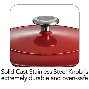 Tramontina Covered Round Dutch Oven Enameled Cast Iron 6.5-Quart, Gradated Red, 80131/048DS