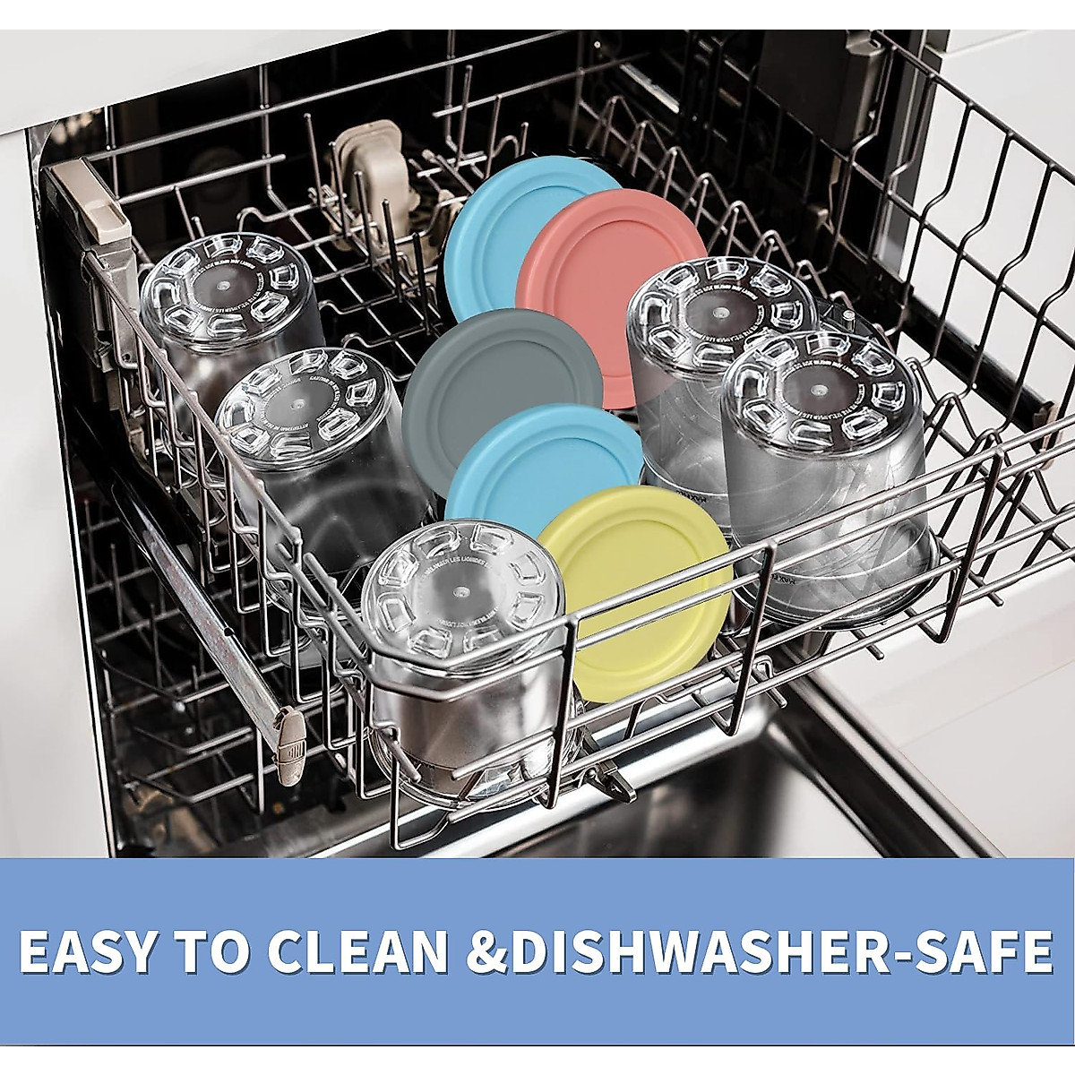 AFDLLDQM Containers Replacement for Ninja Creami Pints and Lids - 4 Pack, 16oz Cups Compatible with NC301 NC300 NC299AMZ NC290 Series Ice Cream Maker - BPA-Free & Dishwasher Safe