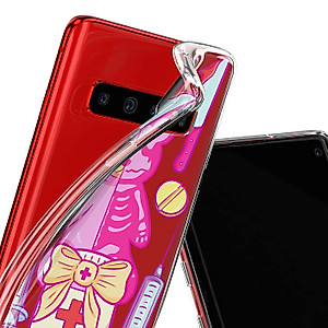 TPU Phone Case Compatible with Samsung A72 A71 5G A70 A51 A50 A32 A21 A11 A12 A13 A14 A01 Japanese Medicine Yami Kawaii Shockproof Teddy Bear Cover Protective Silicone Creepy Cute Anime Clear