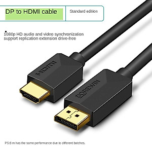 Sheng Jie Dp to Hdmi Adapter Displayport Interface Hd Cable Desktop Computer Host Graphics Card Converter to Monitor Video Cable Adapter Cable 4k60hz Male to Female