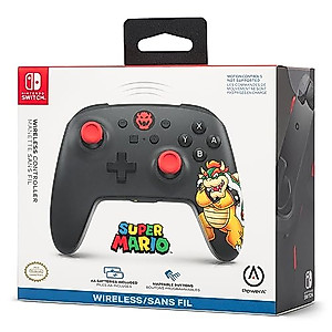 PowerA Wireless Nintendo Switch Controller - King Bowser, AA Battery Powered (Battery Included), Nintendo Switch Pro Controller, Mappable Gaming Buttons, Officially Licensed by Nintendo