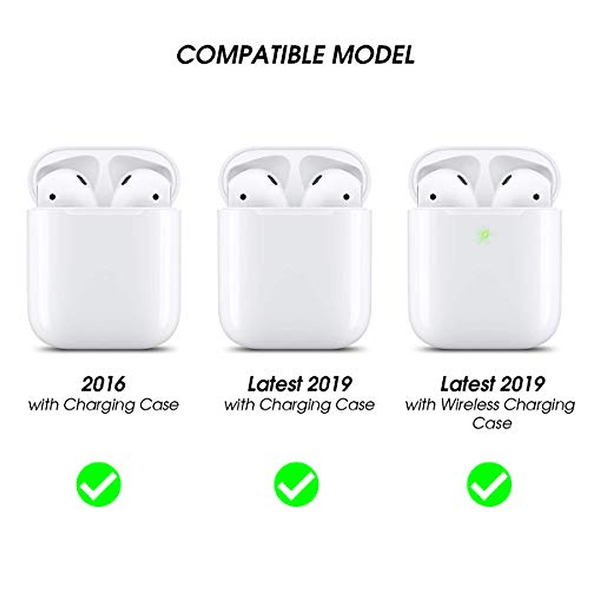 OETKER Compatible with Airpods Case Cover for Men with Keychain, Full-Body Shockproof Protective Airpod 2 Case Skin Accessories Air Pod Case for Airpods 2 & 1, Black